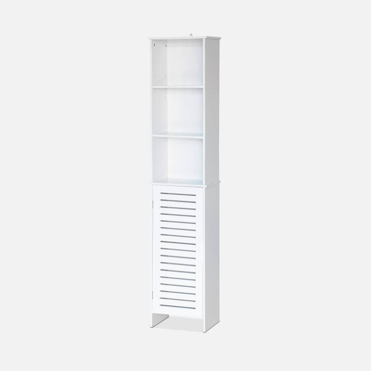 Bathroom storage column, White