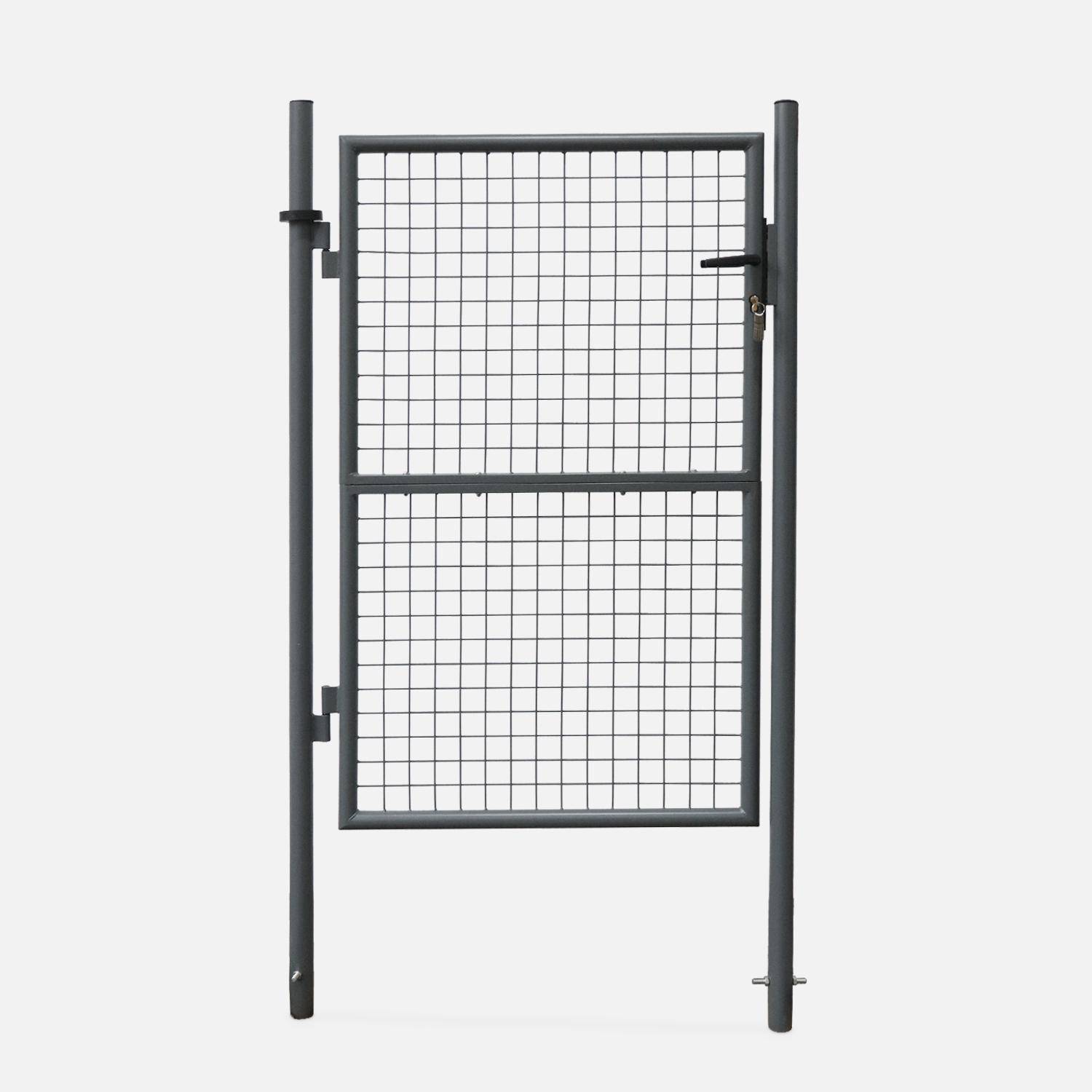Garden metal gate with lock and handle, Anthracite | sweeek