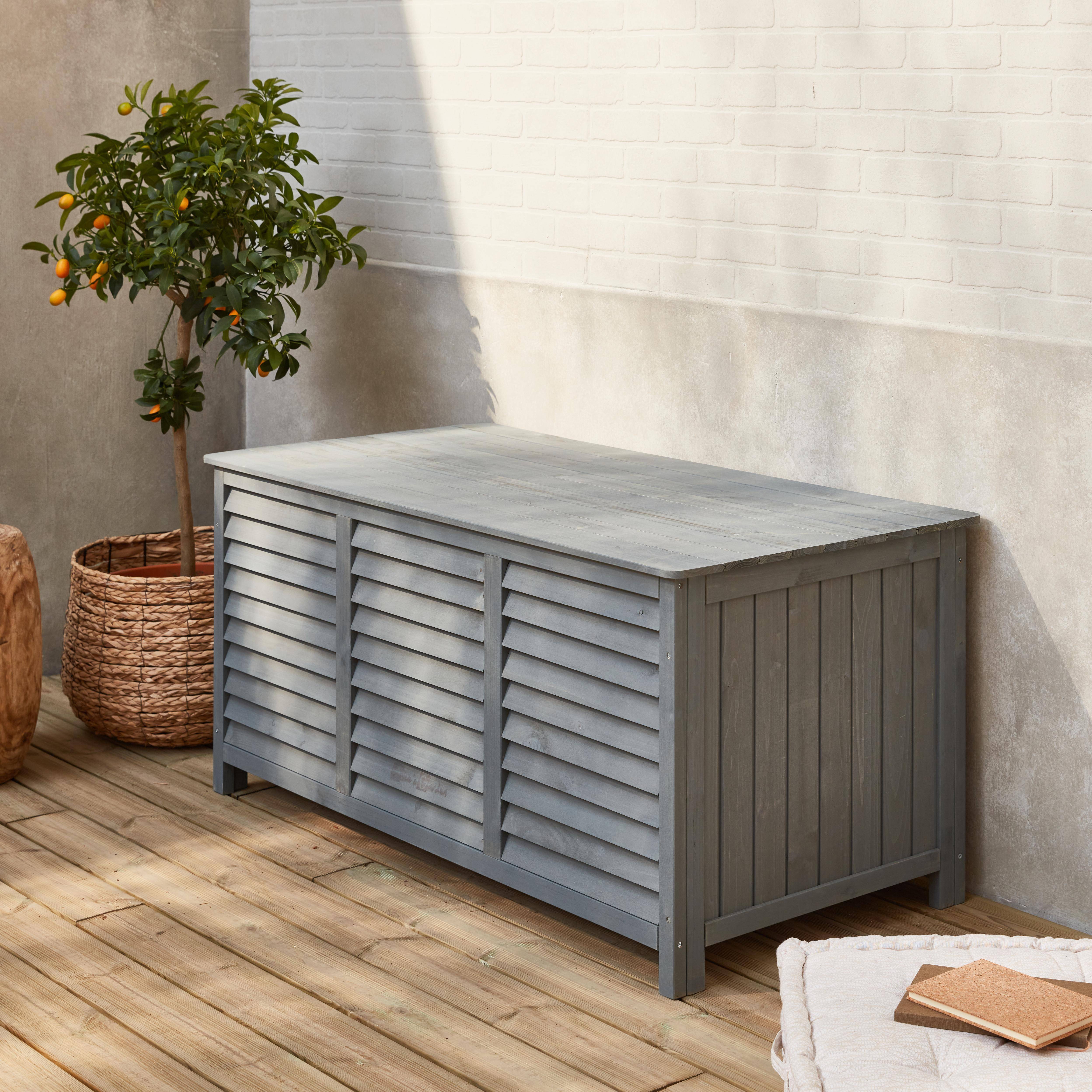 Wooden storage box 330L, Grey | sweeek