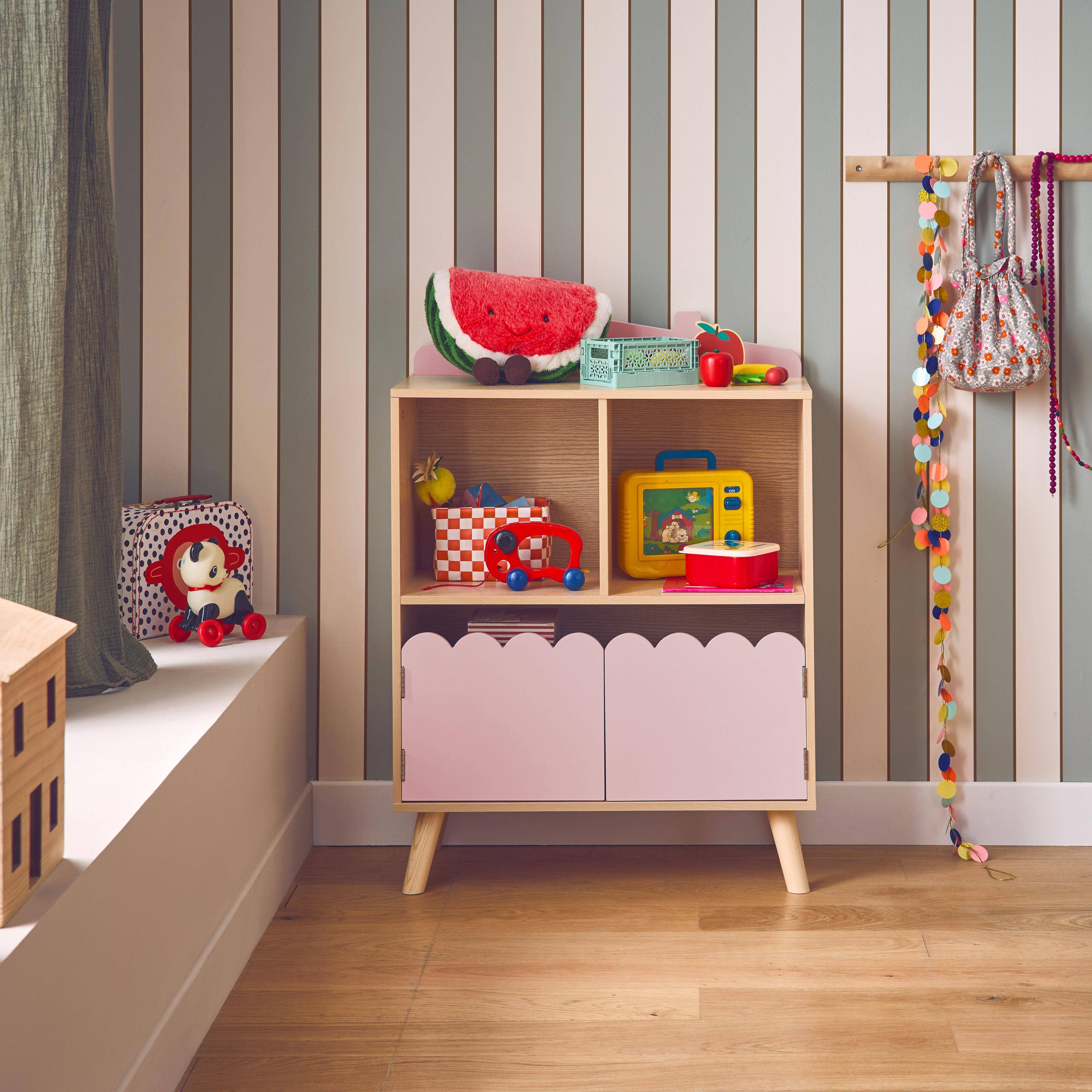 2-deurs kinderboekenkast, roze | sweeek