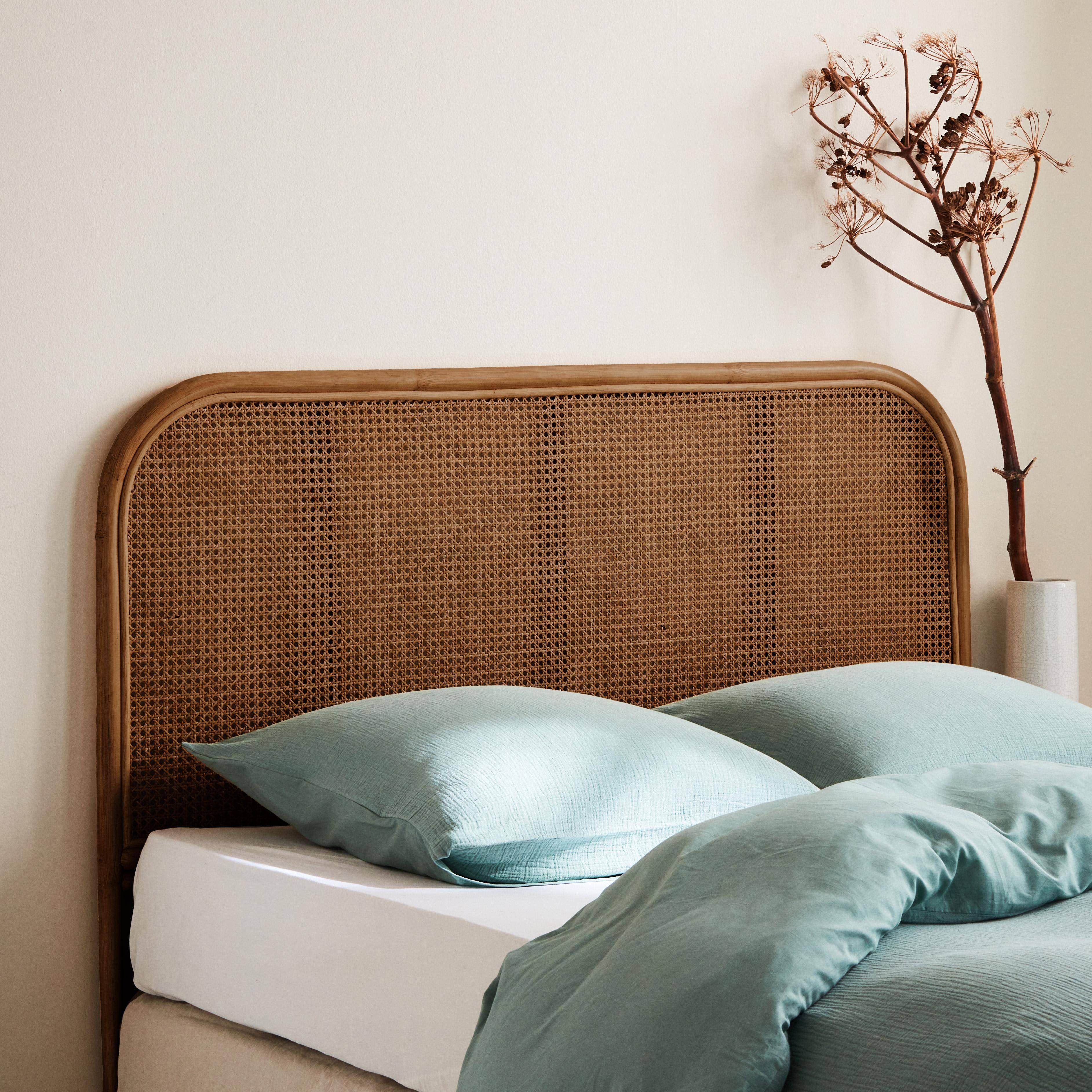 Dark rattan and cane headboard