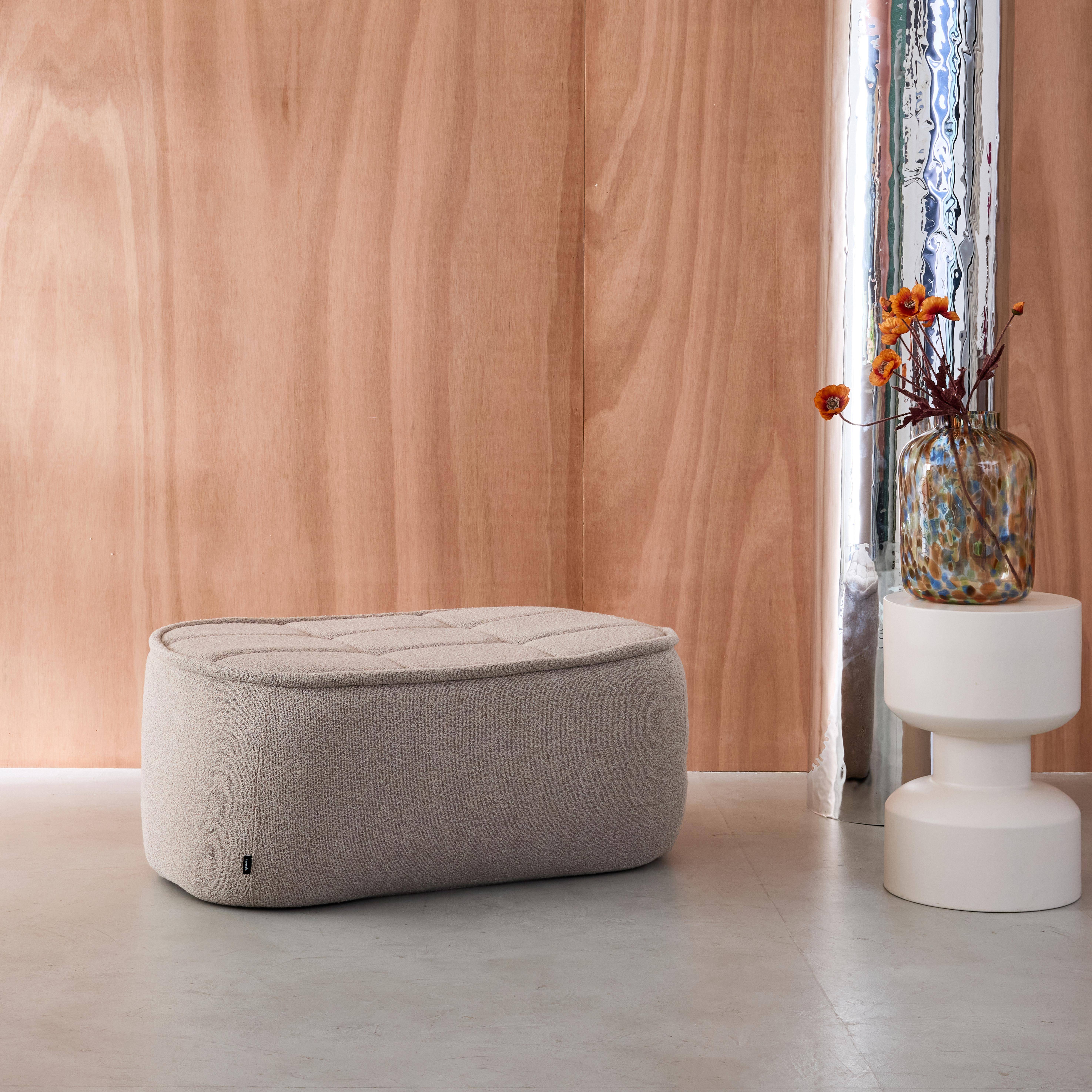 Pouf, repose-pieds pour chauffeuse 1 place Boni bouclette texturée ...