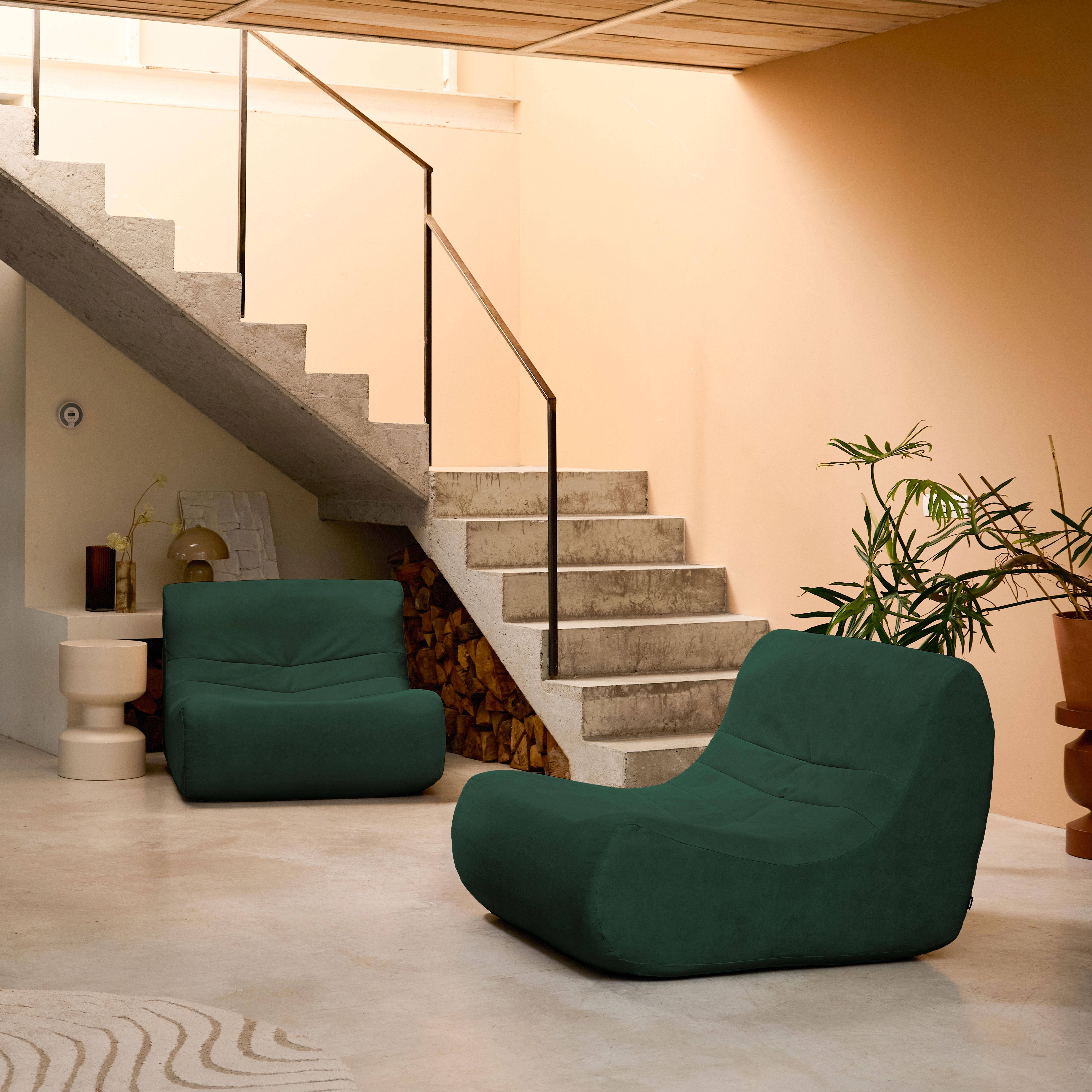 Chauffeuse velours 2 places vert | sweeek