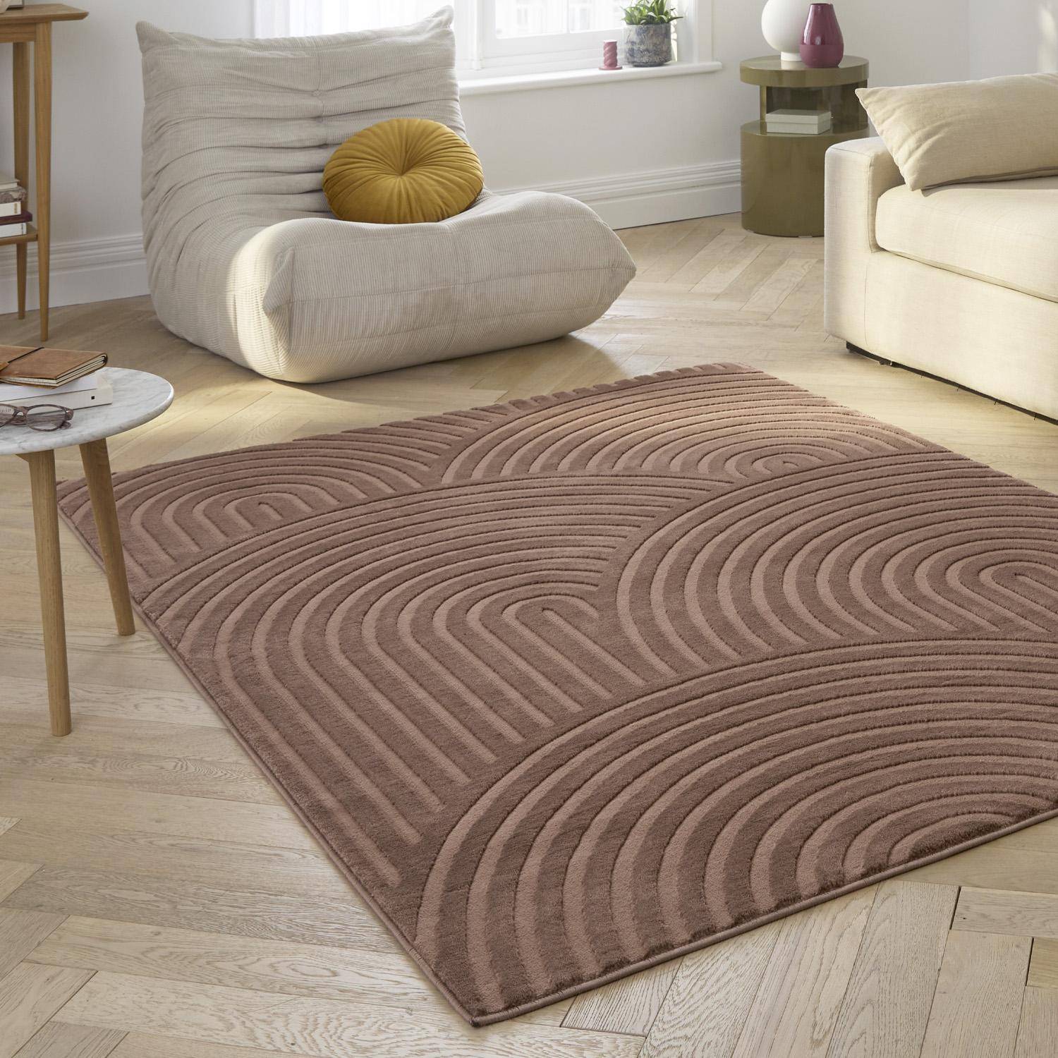 Indoor rug with mocha arches pattern 200 x 290 cm | sweeek