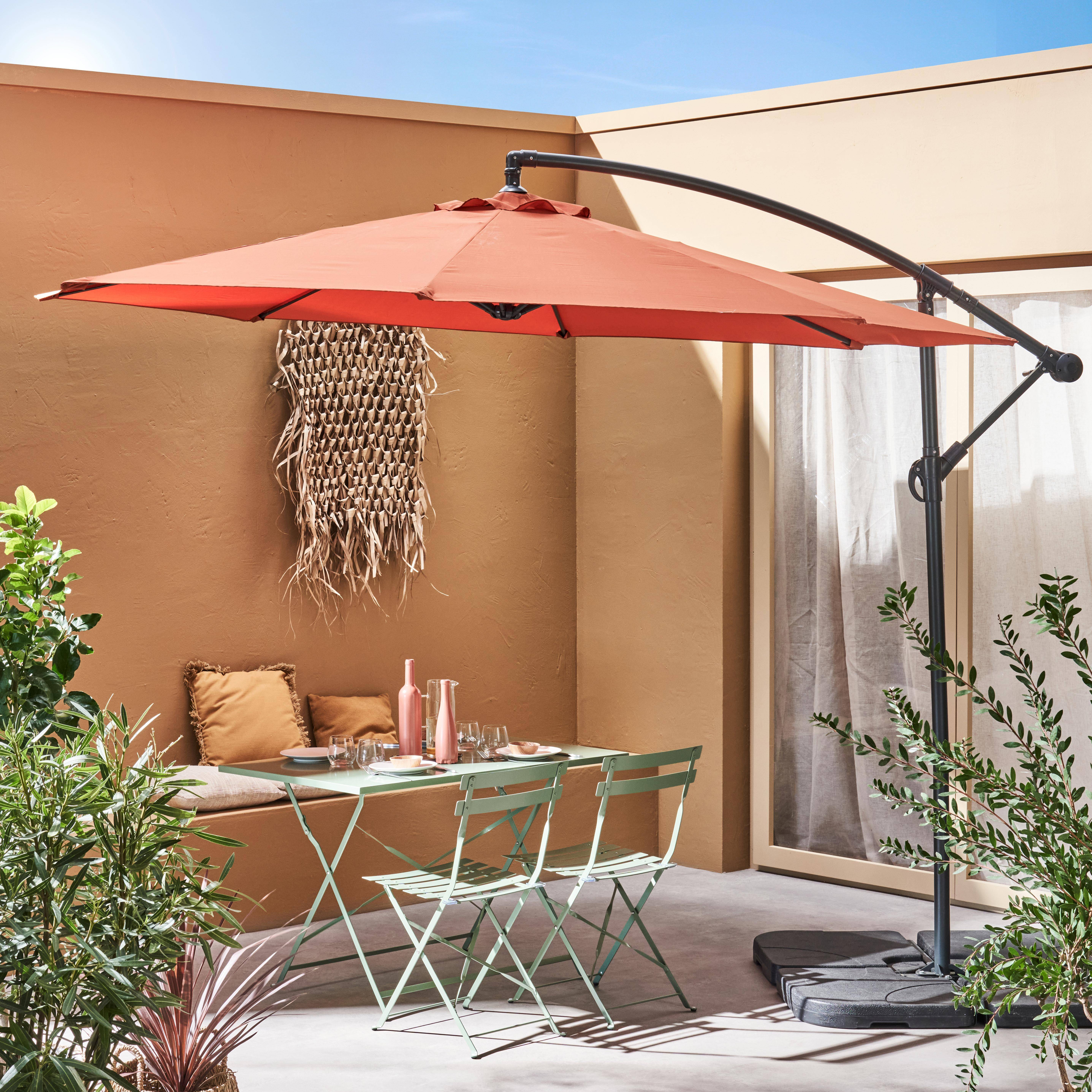 Offset round parasol 300cm, Terracotta | sweeek