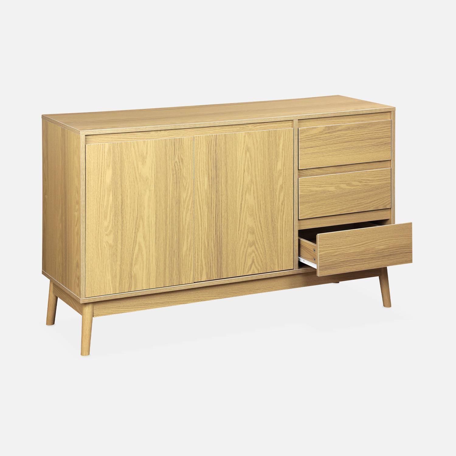 120cm sideboard with wood effect and 2 doors Natural