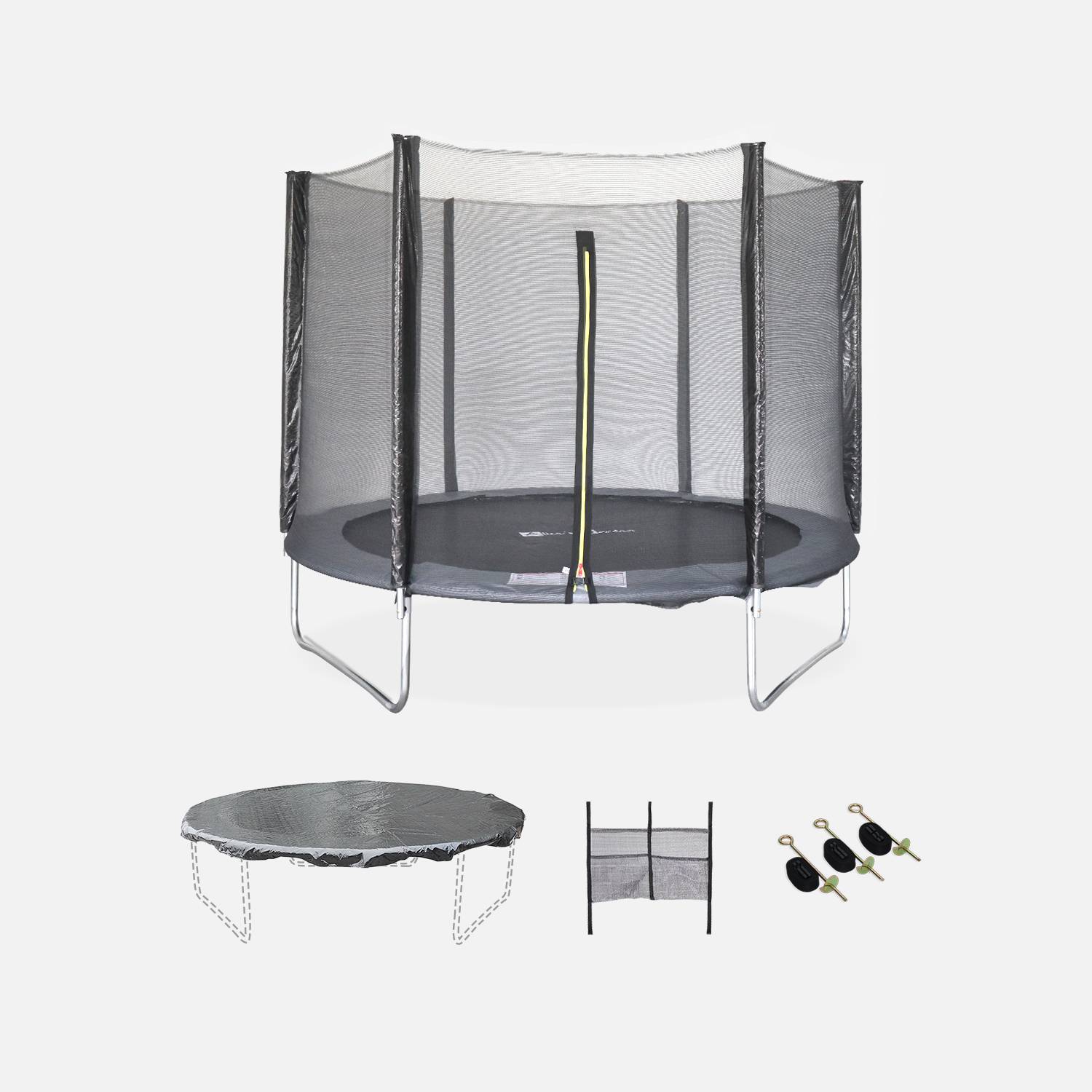 8ft trampoline with accessory kit, Grey