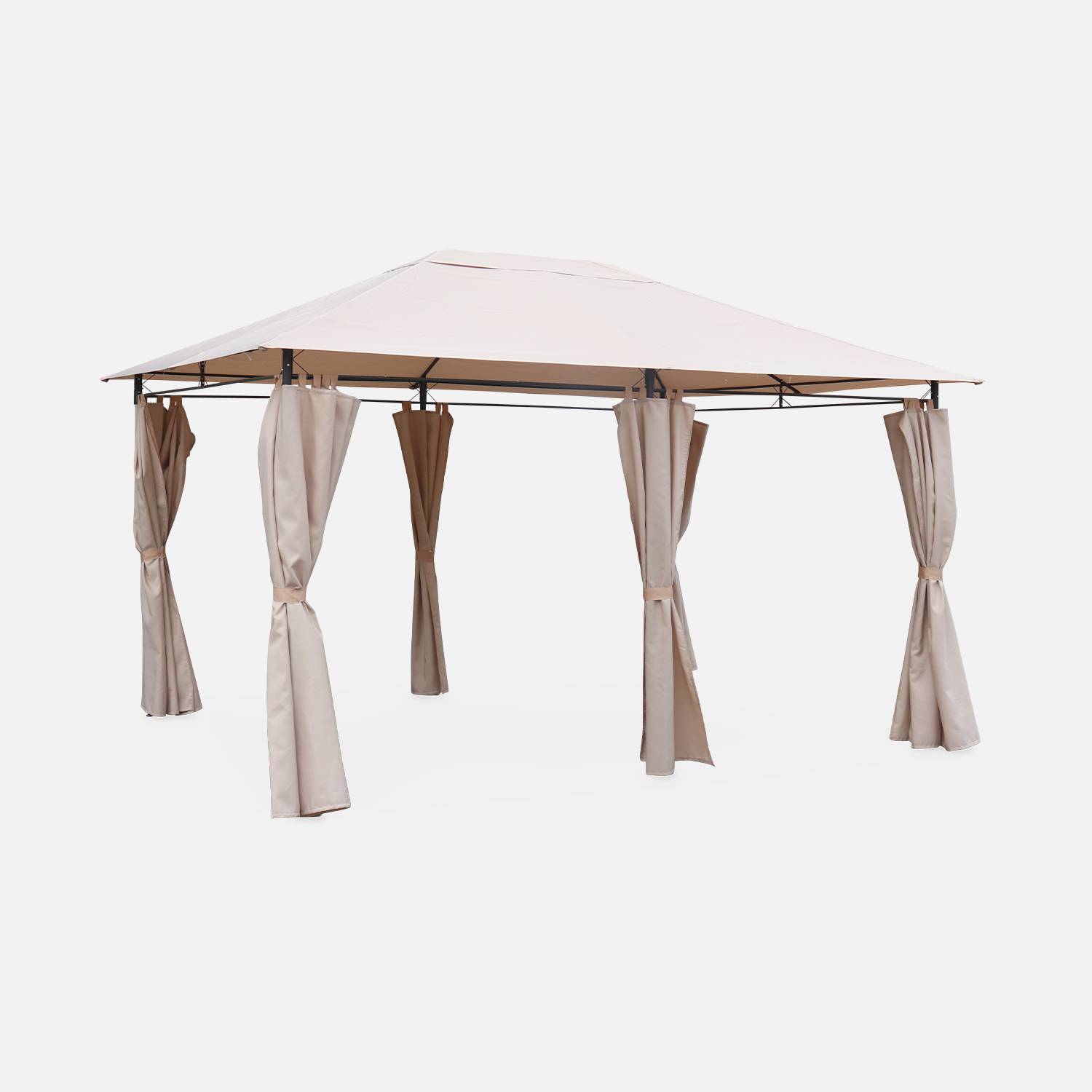 Altana 3x4 m - Divio, Pergola z zasłonami - Beżowa | sweeek