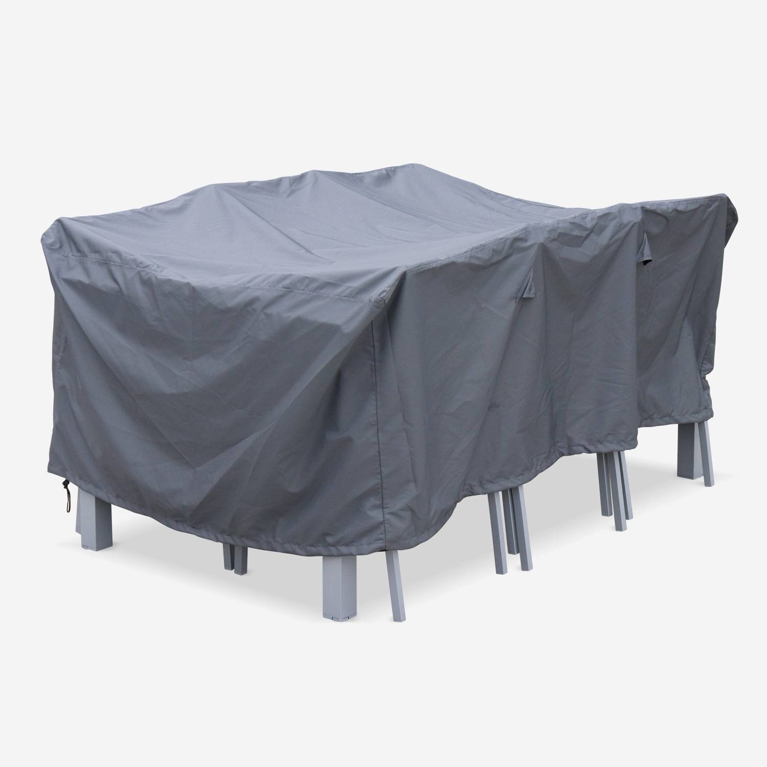 Bâche de protection gris foncé en polyester pour table de jardin | sweeek